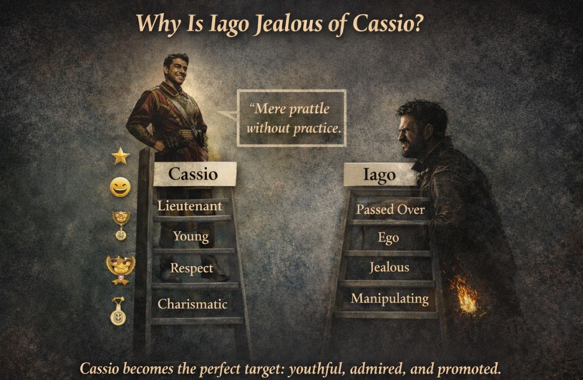 Why Is Iago Jealous Of Othello And Cassio? Explained