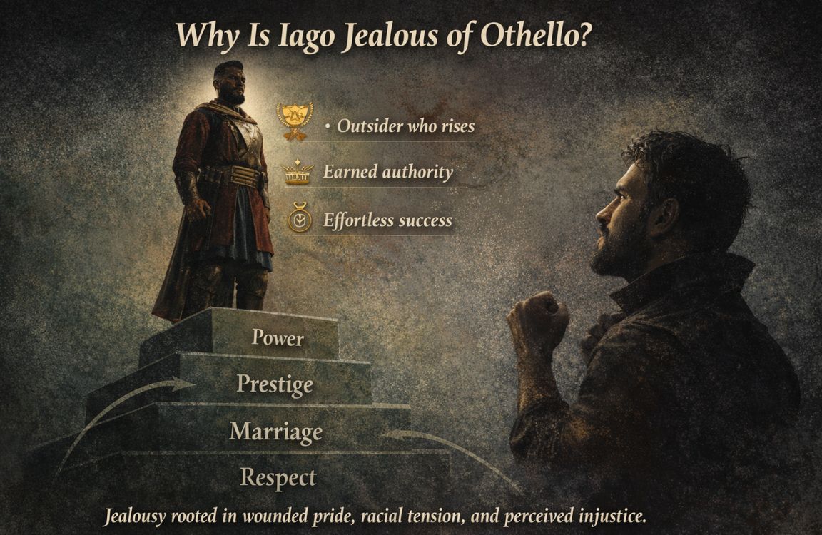 Why Is Iago Jealous Of Othello And Cassio? Hatred Explained