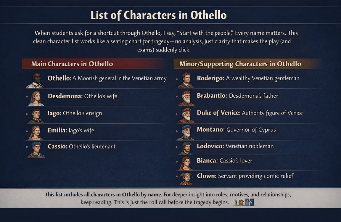 Characters In Othello: Character Analysis & Roles